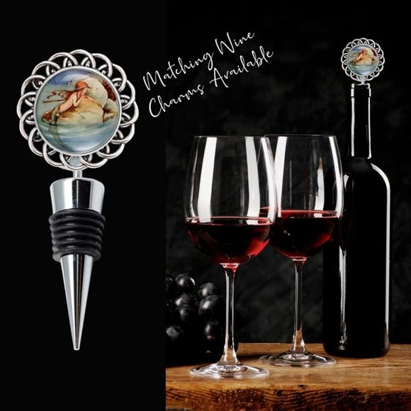 Dining | Retro Mermaid Sea Siren Art Custom Deluxe Wine Stopper Gift ...